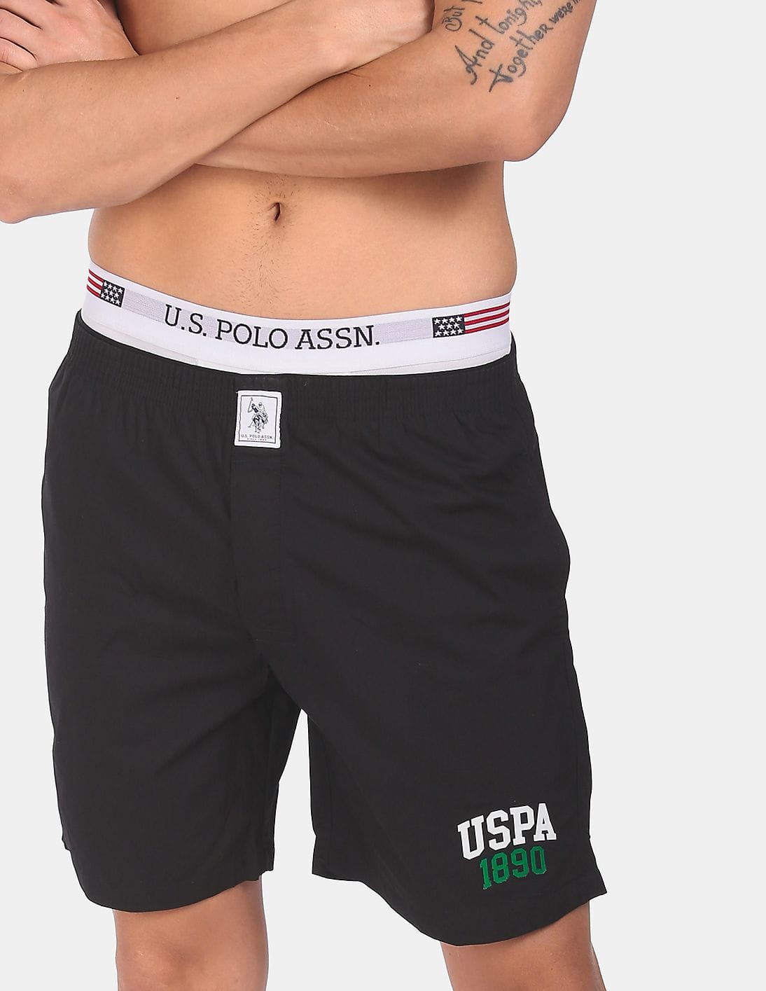 Buy USPA Innerwear Men Black I021 Comfort Fit Print Cotton Boxers ...
